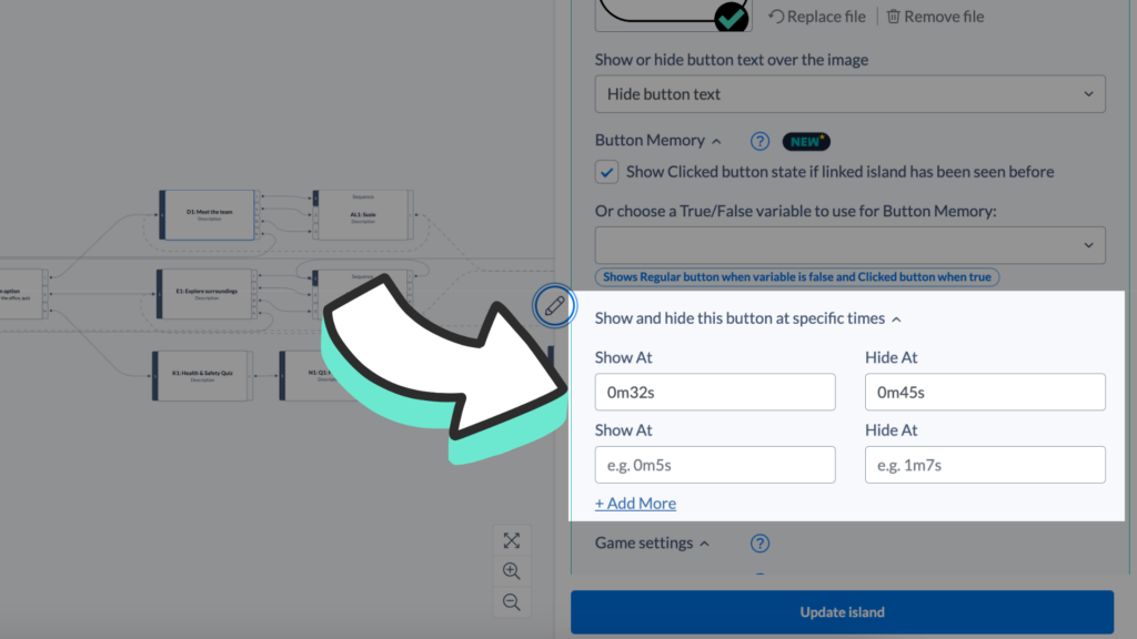 Show and hide buttons on your interactive projects